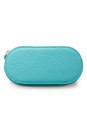 Monica Vinader Mini Leather Jewelry Case Turquoise