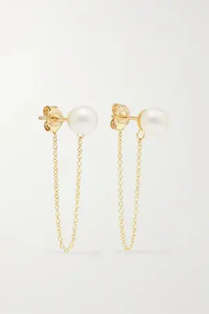 Mateo 14-karat Gold Pearl Earrings White