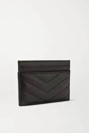 Saint Laurent Monogramme Quilted Textured-leather Cardholder