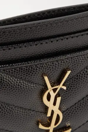 Saint Laurent Monogramme Quilted Textured-leather Cardholder