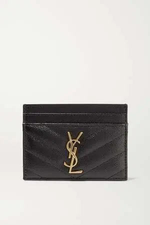 Saint Laurent Monogramme Quilted Textured-leather Cardholder
