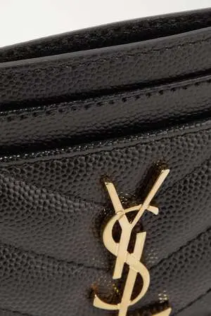 Saint Laurent Monogramme Quilted Textured-leather Cardholder