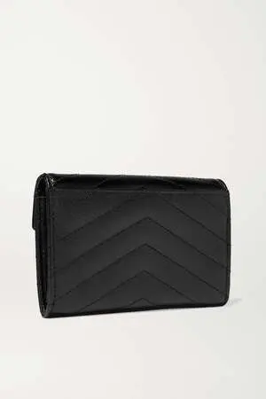 Saint Laurent Monogramme Envelope Quilted Textured-leather Wallet