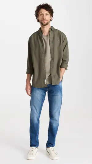 FRAME Duo Fold Tee - Heather Dark Beige
