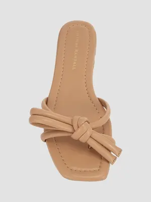 LOEFFLER RANDALL Hadley Leather Bow Flat Sandals - Dune