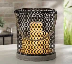 GERSON INTERNATIONAL Farmhouse Industrial Wood Lantern With 3 Candle Gerson Co - One-color