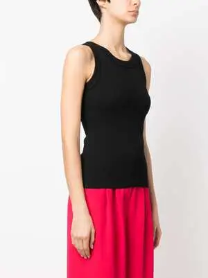 STYLAND Ribbed Knit Tank Top - Black