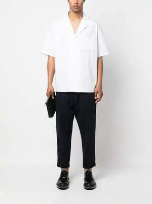 Balmain Embossed-button Drawstring Trousers - Blue