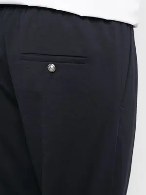 Balmain Embossed-button Drawstring Trousers - Blue