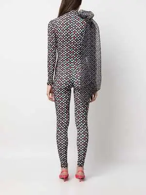 ATU BODY COUTURE Bow-detail Polka-dot Jumpsuit