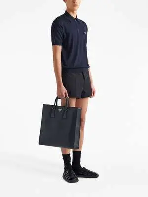 Prada Half-zip Wool Polo Shirt - Blue