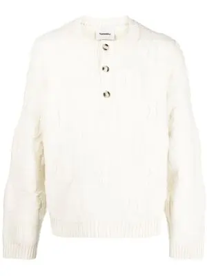 Nanushka Raised-logo Crew-neck Jumper - Neutrals