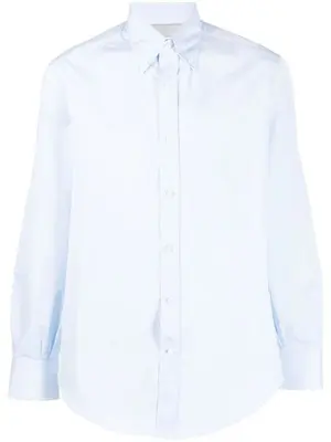 Brunello Cucinelli Long-sleeved Cotton Shirt - Blue