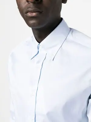 Brunello Cucinelli Long-sleeved Cotton Shirt - Blue