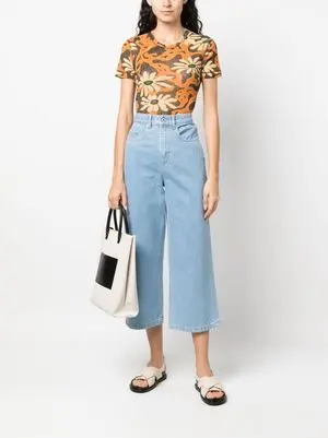 Kenzo Sumire Cropped Wide-leg Jeans