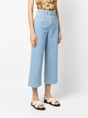 Kenzo Sumire Cropped Wide-leg Jeans
