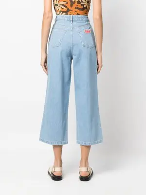 Kenzo Sumire Cropped Wide-leg Jeans