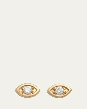 SYDNEY EVAN 14k Yellow Marquis Evil Eye Stud Earrings - Gold