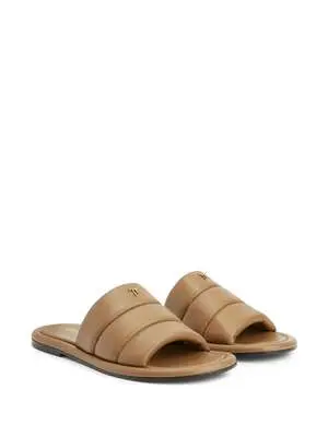 GIUSEPPE ZANOTTI Harmande Quilted Leather Slides - Brown