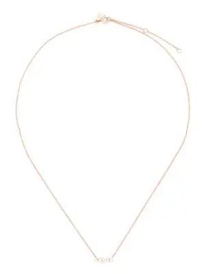 Ef Collection 14kt Rose Gold Mini Bar Diamond Necklace - Pink