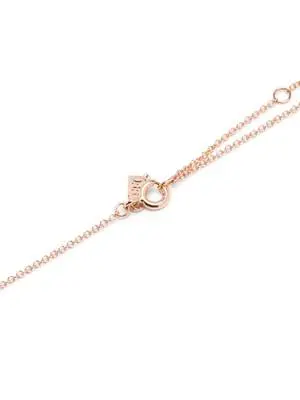 Ef Collection 14kt Rose Gold Mini Bar Diamond Necklace - Pink