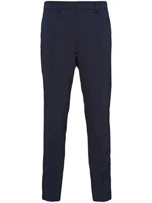 Prada Triangle-logo Tailored Trousers - Blue