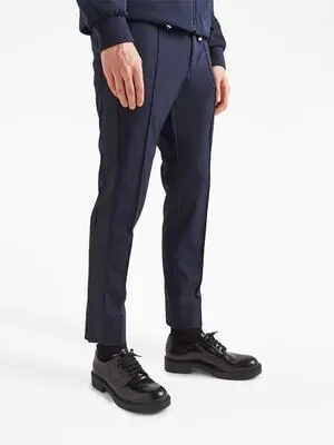 Prada Triangle-logo Tailored Trousers - Blue