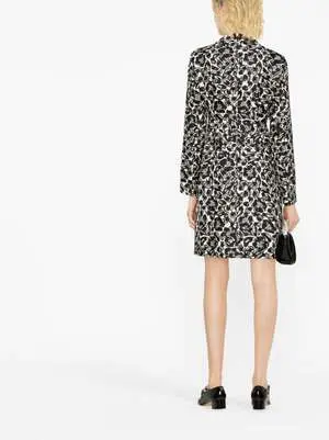 LANVIN Floral-print Belted Silk Dress