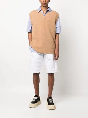 MAISON MARGIELA V-neck Ribbed-knit Vest