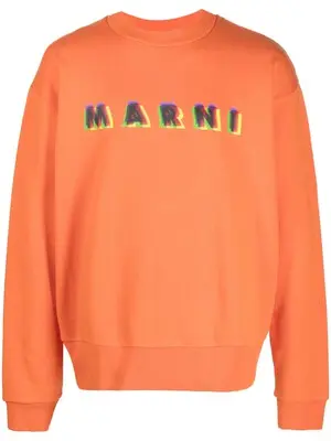 Marni Logo-print Cotton Sweatshirt - Orange