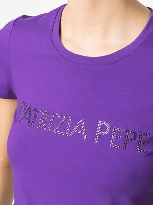 Patrizia Pepe Rhinestone Logo T-shirt