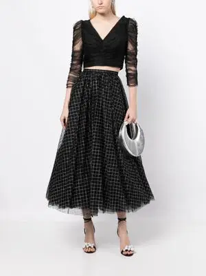 Zimmermann Ruched Tulle Cropped Top
