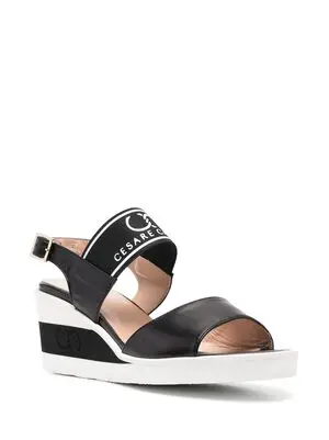 Casadei Logo-print Wedge Sandals