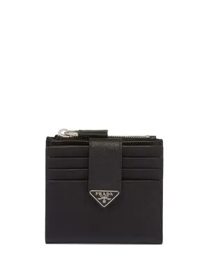 Prada Saffiano Logo-plaque Wallet - Black