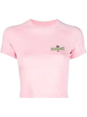 CHIARA FERRAGNI Embroidered-logo Cropped T-shirt