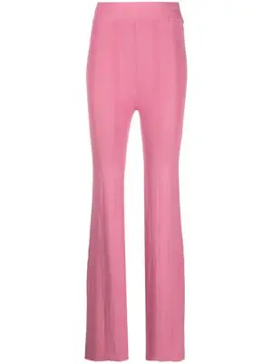 Remain Birger Christensen Ribbed Knit Flared Trousers - Pink