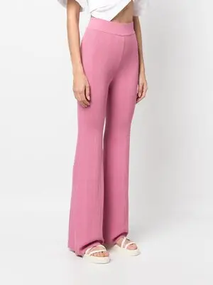 Remain Birger Christensen Ribbed Knit Flared Trousers - Pink