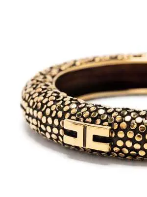 Elisabetta Franchi Rigid Textured Bracelet