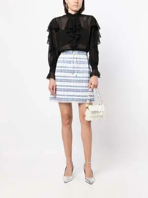 Shiatzy Chen See-through Silk Shirt - Black