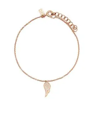 Ef Collection 14kt Rose Gold Angel Wing Diamond Bracelet - Pink