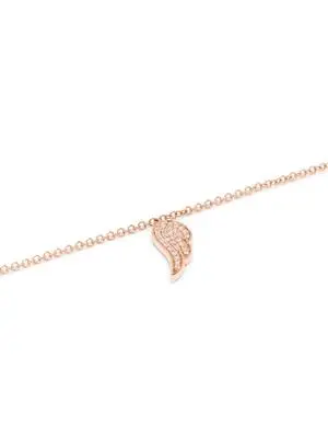 Ef Collection 14kt Rose Gold Angel Wing Diamond Bracelet