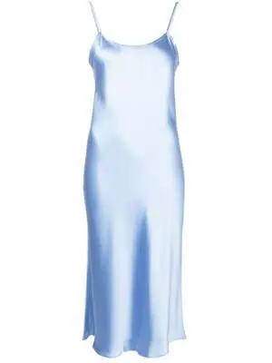 Voz Satin-finish Midi Dress - Blue