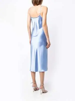 Voz Satin-finish Midi Dress - Blue