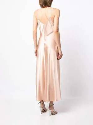 Voz Satin V-neck Slip Midi Dress - Gold