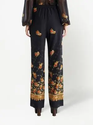 Etro Silk Paisley-print Straight Trousers