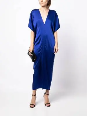 Voz Kaftan-style Silk Dress - Blue