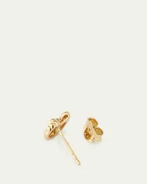 SYDNEY EVAN 14k Yellow Nautilus Shell Stud Earrings With Diamonds