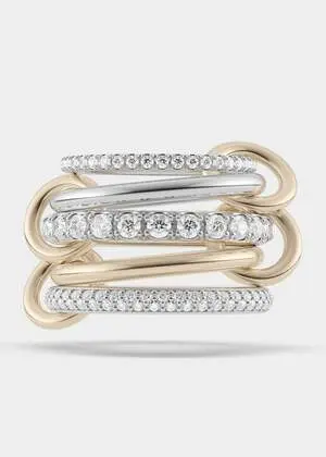 SPINELLI KILCOLLIN Leyla 18K Gold 5-Band Diamond Stacked Ring - Multi