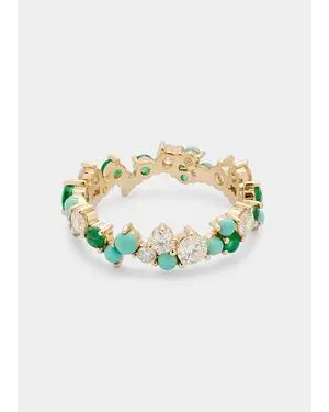 SYDNEY EVAN 14k Yellow Gold Tri-stone Statet Eternity Ring, Size