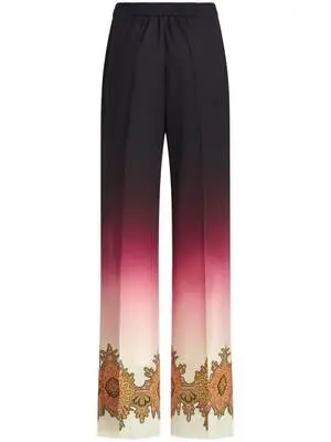 Etro Gradient-effect Silk Trousers - Red